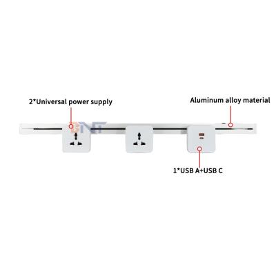 China New Removable Ultra narrow track socket Convenient Wall-Mounted Multi-Outlet Power Rail Track Socket for sale
