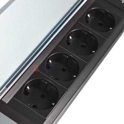 China Embedded flip cover Design Desktop Socket Power With 4 EU AC Outlets for sale