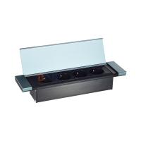 China Embedded flip cover Design Desktop Socket Power With 4 EU AC Outlets for sale