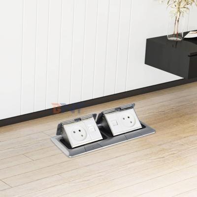 China ODM/OEM Waterproof Hidden Pop-Up Type Floor Socket Box Israel Standard 2 AC Outlets Grounding Outlets for sale