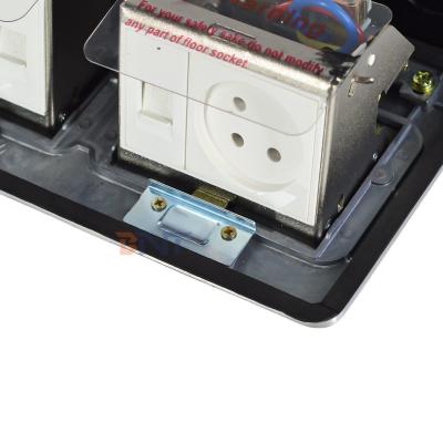 China ODM/OEM Waterproof Hidden Pop-Up Type Floor Socket Box Israel Standard 2 AC Outlets Grounding Outlets for sale