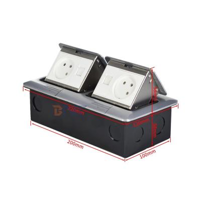 China ODM/OEM Waterproof Hidden Pop-Up Type Floor Socket Box Israel Standard 2 AC Outlets Grounding Outlets for sale