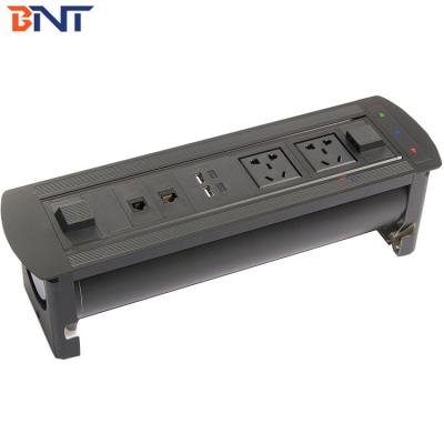 China 110~240V Rated Voltage Brushed Aluminum Alloy Table  Flip Up Hidden Connector for sale