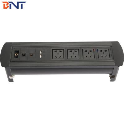 China Manual Rotating 180 Degree Overturn Angle Desktop Pop Up Power Data Connector Universal Powerower / 3.5 Audio for sale