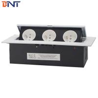 China Square Corner 7mm Surface Thickness Desk Flip Up Power Data Socket  No MOQ for sale