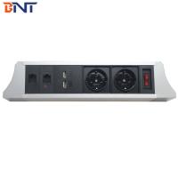 China Modular Design Table Mounted Power Outlet With Telephone Interface for sale