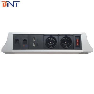 China Modular Design Table Mounted Power Outlet With Telephone Interface for sale