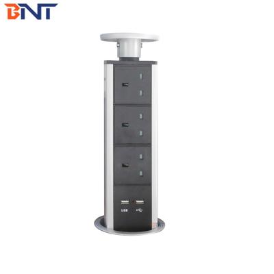 China Desk Mounted Pop Up Kitchen Counter Outlets Silver / Black Color Optional for sale
