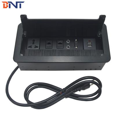 China lid buffer design flip up  desk socket with brushed cover used in conference room BF808 for sale