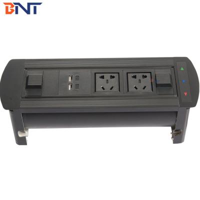 China Silver / Black Conference Table Outlet , Electric Desktop Flip Up Plug Sockets for sale