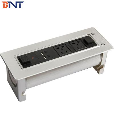 China available rotater motorized desk flip up outlet with double usb charger EK6301 for sale