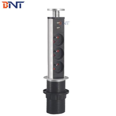 China Hidden Table Mounted Pop Up Counter Outlet With Three EU Power Interfaces for sale