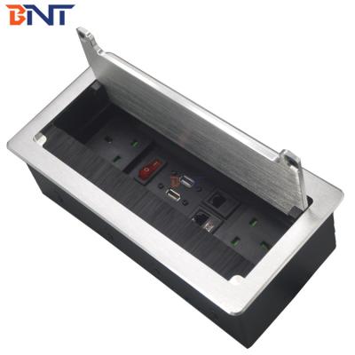 China Tabletop Flip Up Power Outlet With Double UK Power Plugs Customization Available for sale