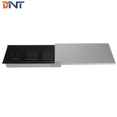 China Smart Desktop USB And Power Outlet Manual Sliding Design For High - Tier Office Table for sale