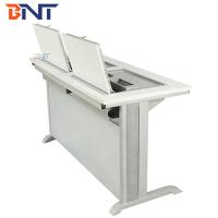 China School Flip Top Computer Desk / Double Computer Table With High Texture Surface for sale