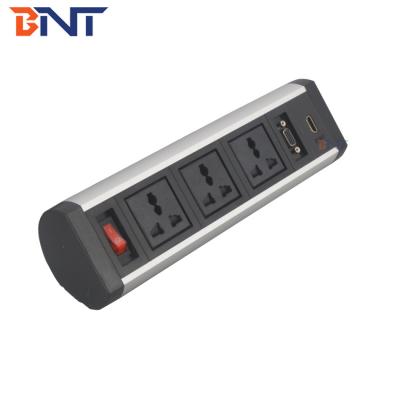 China Modern Office Table Clamp Mount Power Outlet With Metal Bracket for sale