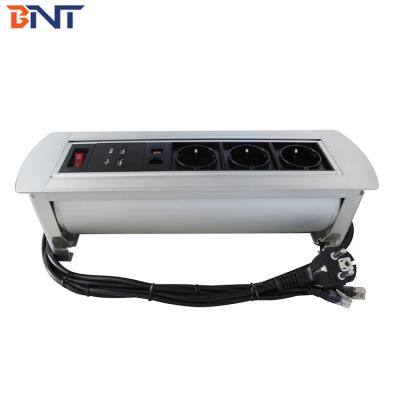 China Brushed Aluminum Alloy Table Pop Up Power Data Connector For  Conference Room for sale