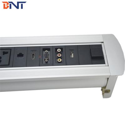 China 180 Degree Rotating Angle 3Mm Surface Panel Silver Desktop Multimedia Connector For High-tier Room for sale