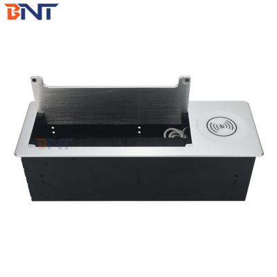 China Professional Flip Up Power Outlet Box With Microphone Wireless Charger for sale
