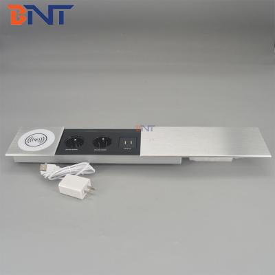 China Conference Room Aluminum Alloy Sliding Desktop Power Socket for sale