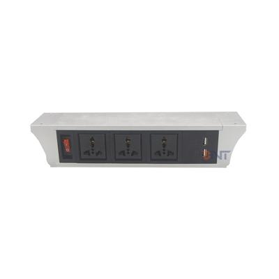 China 320mm Aluminum Alloy Conference Table Socket Box Anti Wear for sale