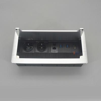 China USB 3.0 Brush Flip Up Power Outlet For Office Table for sale