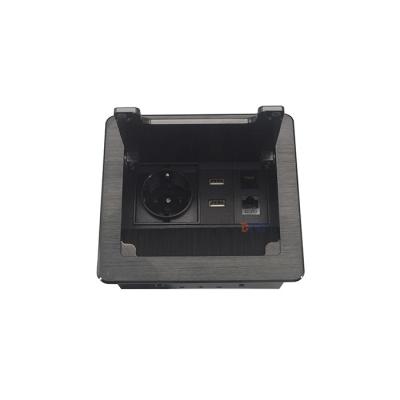 China Wire Management Tabletop EU Power Outlet With Brush for sale