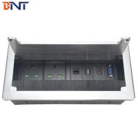 China Soft Closing Brushed Flip Up Power Outlet With Multimedia Clamshell for sale