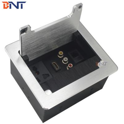 China Desktop Brush Flip Up Socket With HD-MI Soft Closed Rj45 Female Connector for sale