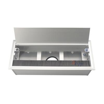 China Brushed Wire Management Desk Cable Box Aluminum Cable Grommet for sale