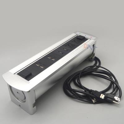 China Desktop Multimedia Flip Up Power Outlet With USB Charger for sale
