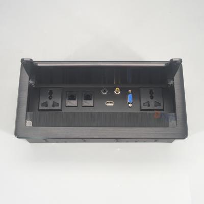 China BNT brushed aluminium alloy panel power socket hide brush flip up socket for hotel for sale