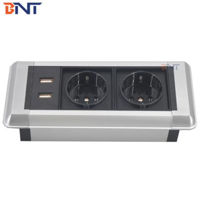 China Hidden Screws Style EU Power Strip With Usb Ports Recessed Office Table Mounted for sale
