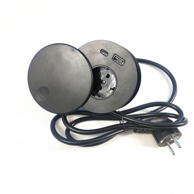 China Hidden In Office Desktop Sofa Socket Round Grommet UK Power Socket Outlet USB -C With Fast Charging Port for sale