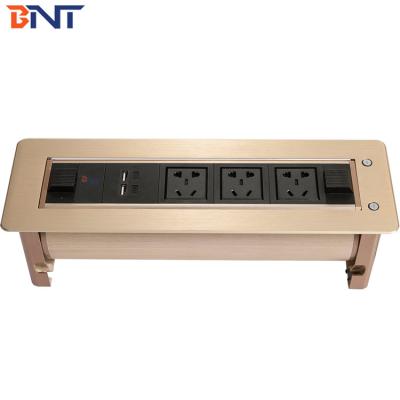 China BNT auto electrical multiple plugs sockets flipping electric socket with USB for conference room table for sale