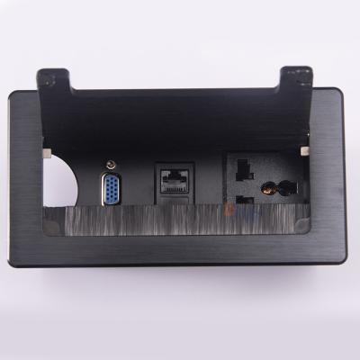 China Office Aluminum Alloy Electric Table Socket Outlet Box Cable Management for sale