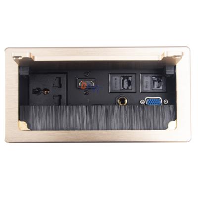 China Wholesale Product Aluminum Alloy Plate Power Supply For Conference System Desktop Brush Socket for sale