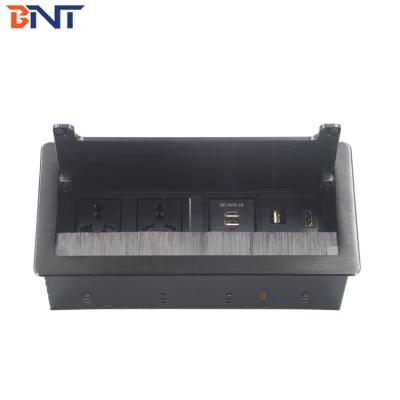 China Boente flip up table socket brush power socket with usb charger for hotel for sale