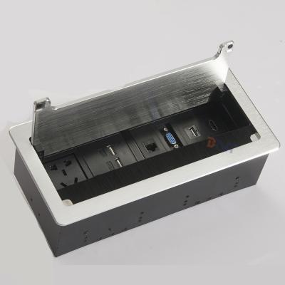 China Boente power socket desk mounted brush flip up power data socket with VGA and HD-MI for sale