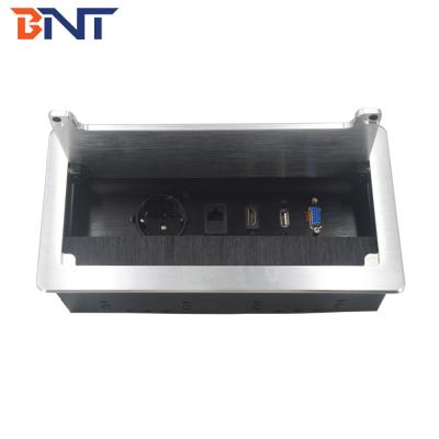 China BNT tabletop brushed outlet socket aluminium flip up power socket for office desk conference table for sale