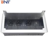 China Hot Sale Hidden In Desk Table Mounted Socket Box Cable Access Management Brush Table Socket Box for sale