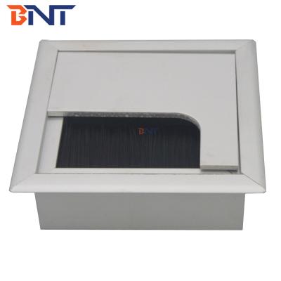 China Rectangular Alloy Small Computer Desk Cable Wire Box Office Desk Grommet Computer Desk Cable Manage For Officement for sale