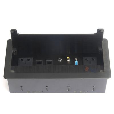 China Smart Office Use Cable Management Brush Power Data Table Outlet Box Conference Room Table Power Outlets for sale