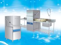 China Polished Surface Hood Type Dishwasher With Rinse Temperature Control System for sale