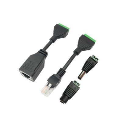 China Enchufe de DC del conector hembra de la red del cable RJ45 del POE al adaptador de los terminales de tornillo para la cámara del monitor en venta