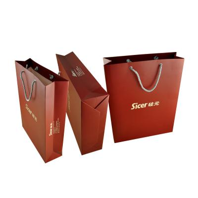 China C1S Art paper Handmade Paper Bags Holographic hot foil stamping for sale