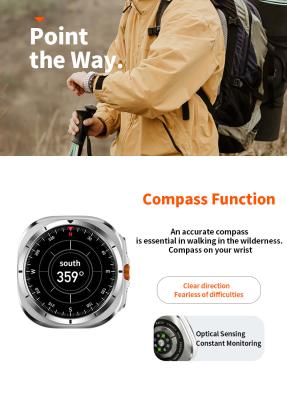 China AMOLED W7 Ultra Rugged Wireless Charging Smart Watch 3D Menu Ai Dail SOS Function for sale