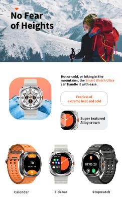 China AMOLED W7 Ultra Rugged Wireless Charging Smart Watch 3D Menu Ai Dail SOS Function for sale