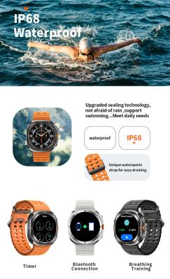 China AMOLED W7 Ultra Rugged Wireless Charging Smart Watch 3D Menu Ai Dail SOS Function for sale