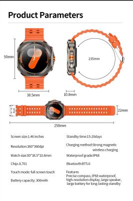 Cina Sport Outdoor Z7 Ultra Smart Watch Uomini 1,46 pollici Grande schermo Monitoraggio della salute Fitness in vendita